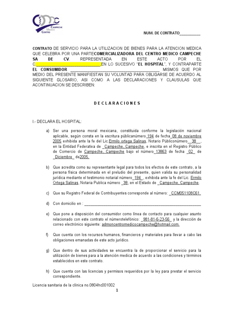 Ejemplos De Contrato De Obra