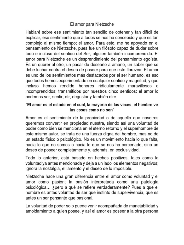 Discurso Oratoria Amor | PDF | Amor | Friedrich Nietzsche