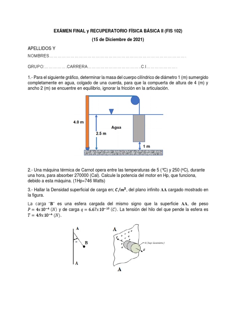 Examen Final FIS 102 II 2021 | PDF