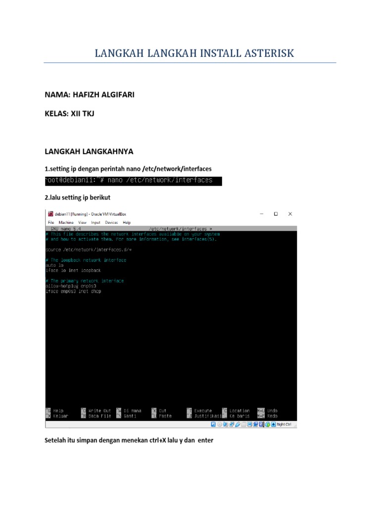 Langkah Langkah Install Asterisk Debian 11 Hafiz Algifari | PDF