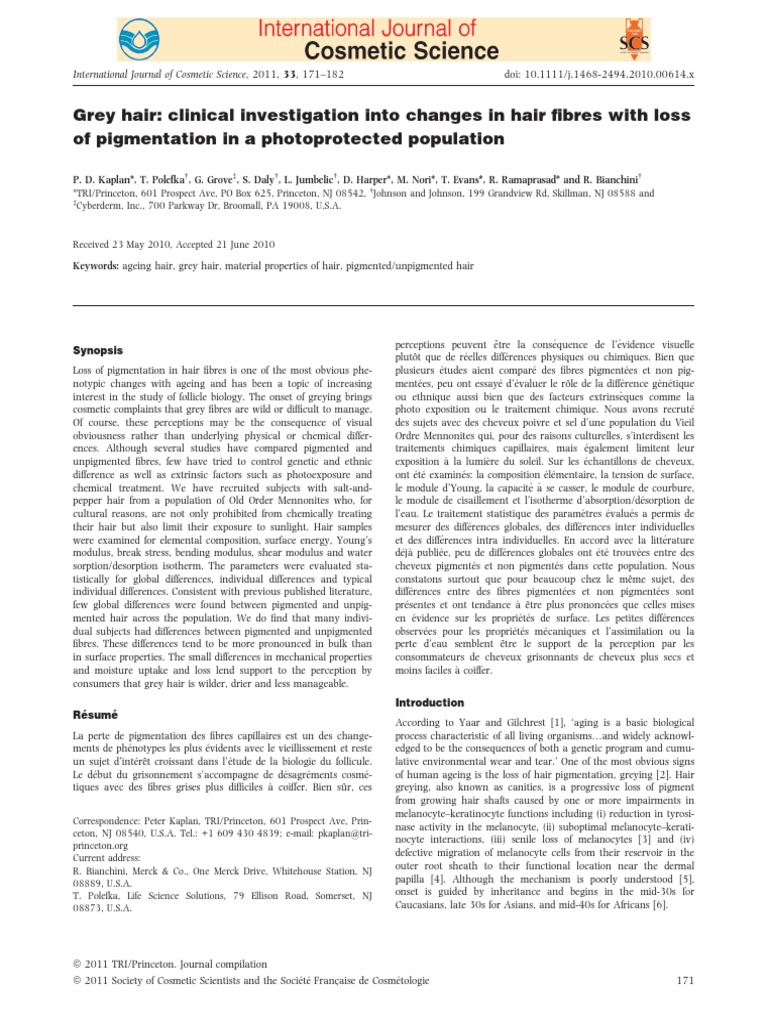 Kaplan Et Al-2011-International Journal of Cosmetic Science | PDF | X Ray Photoelectron ...