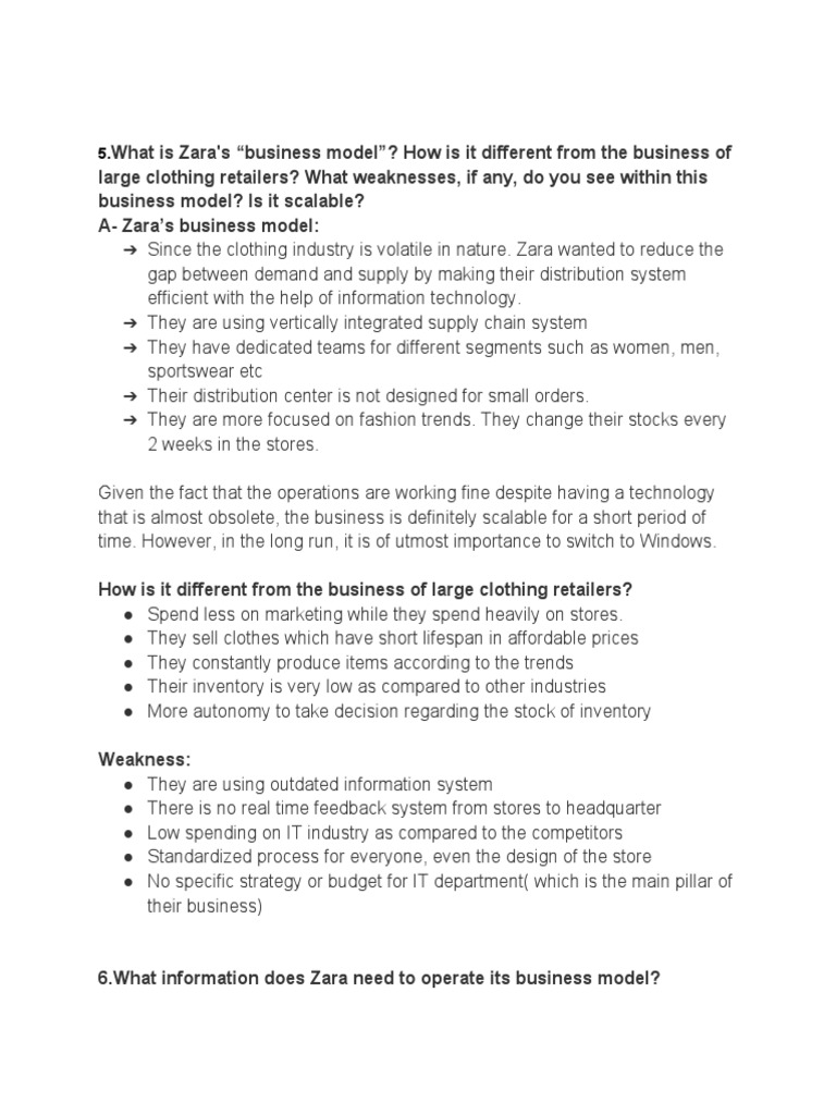 Assignment 1 - ZARA IT For Fast Fashion | PDF | Point Of Sale | Inventory