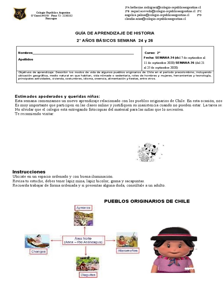 Guía de aprendizaje sobre los pueblos originarios de Chile: Aymaras y ...