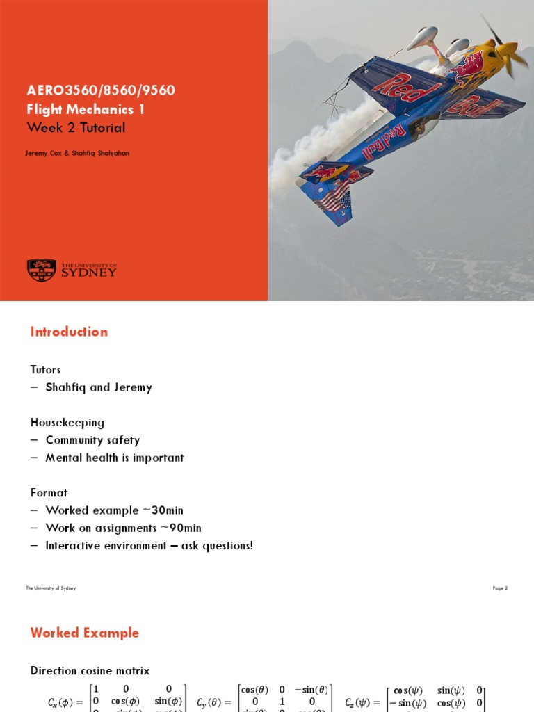 AERO3560/8560/9560 Flight Mechanics 1: Week 2 Tutorial | PDF | Science ...