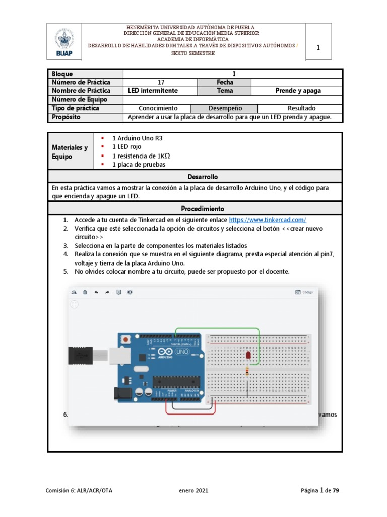 Led Intermitente | PDF | Arduino | Diodo emisor de luz