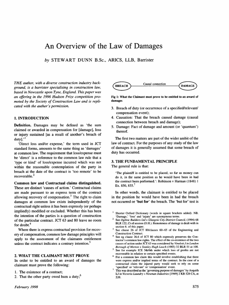 An Overview of The Law of Damages | PDF | Damages | Causation (Law)