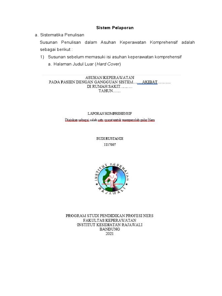 Halaman Depan Laporan Kasus Komprehensif | PDF