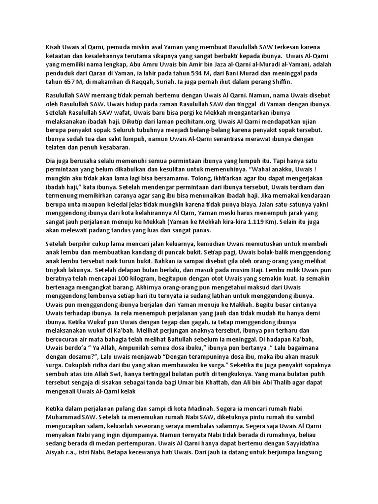 Kisah Uwais Al Qarni | PDF