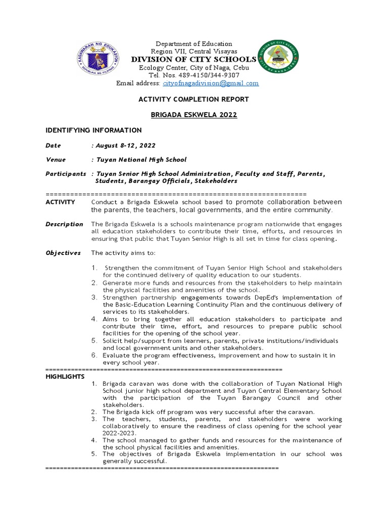 Acr Format For Schools | PDF | Schools