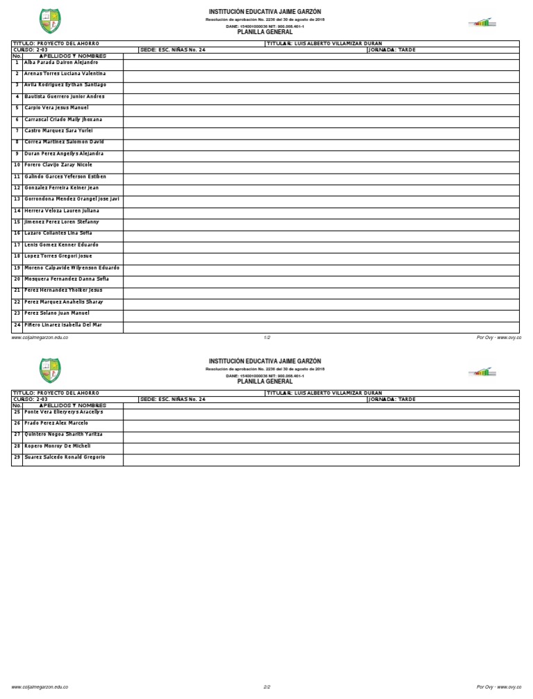 Planilla General | PDF