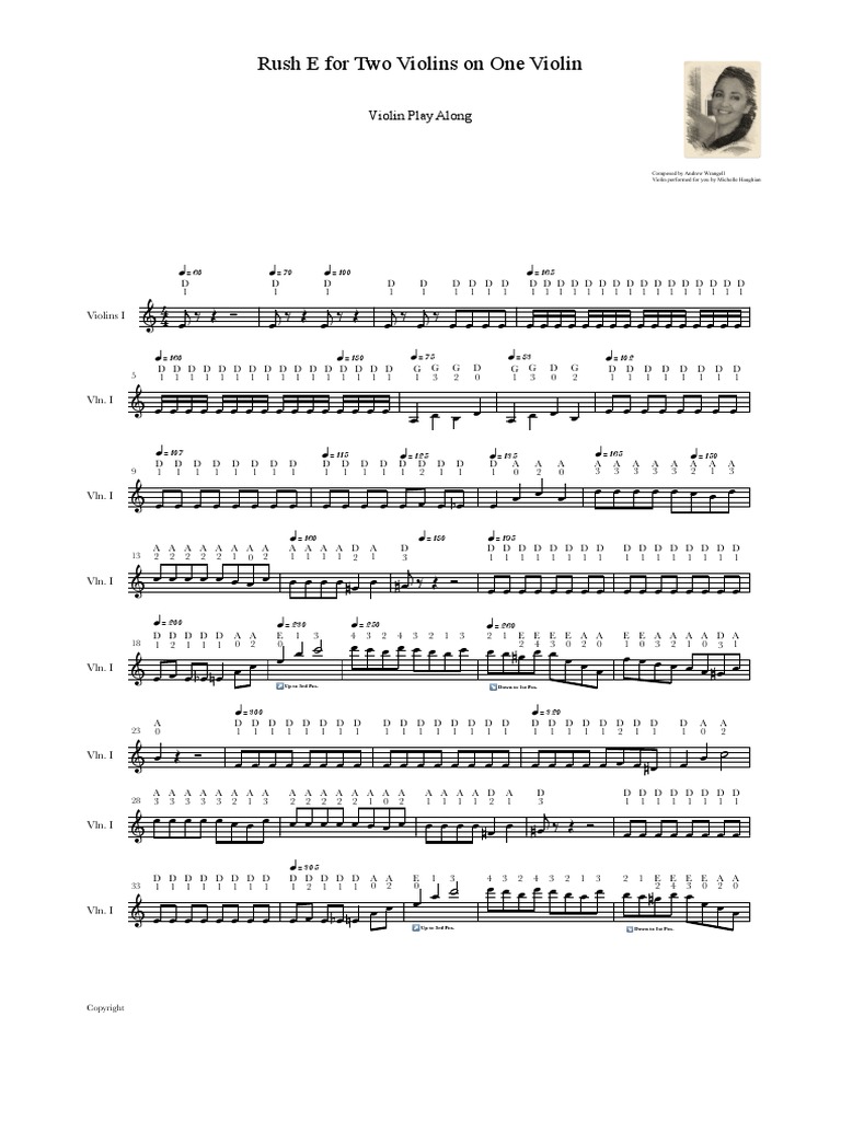 Rush E For Two Violins On One Violin | PDF