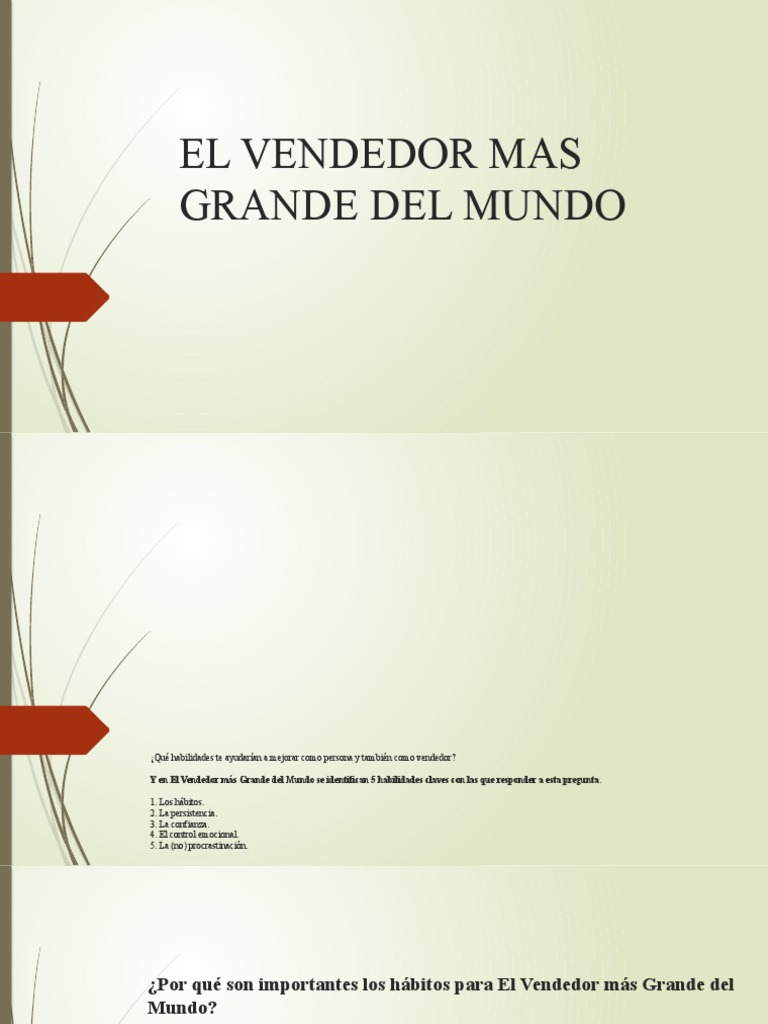 El Vendedor Mas Grande Del Mundo - Diapositiva | PDF | Amor
