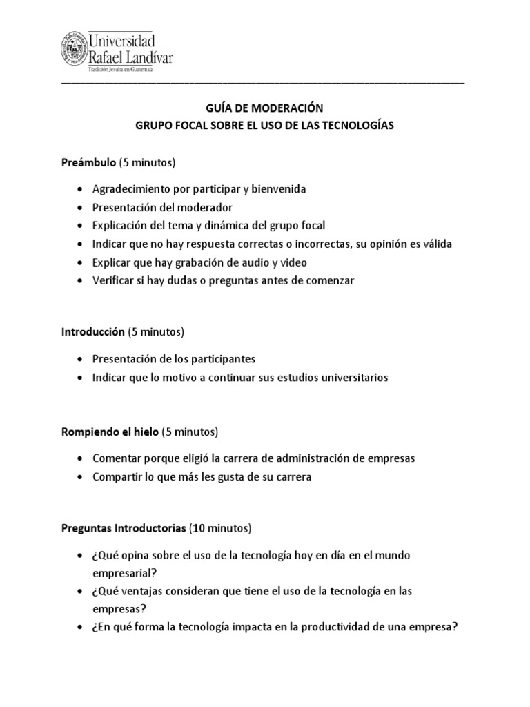 Guia de Moderador Focus G. 2022 | PDF