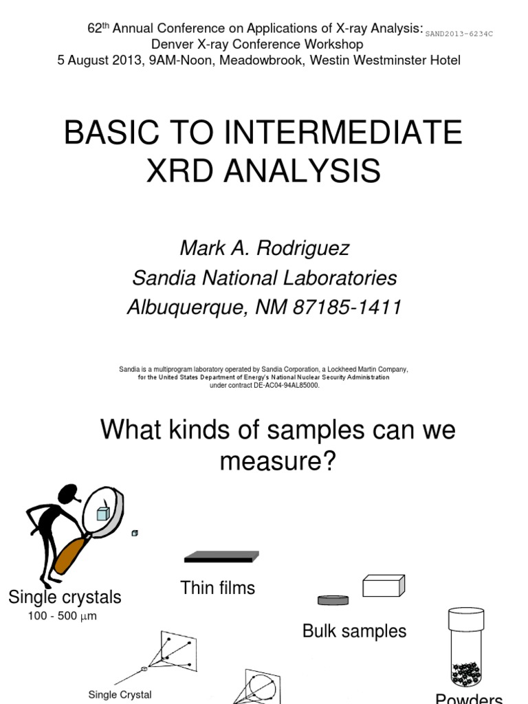 Basic To Intermediate XRD Analysis | PDF | X Ray Crystallography | Physical Chemistry