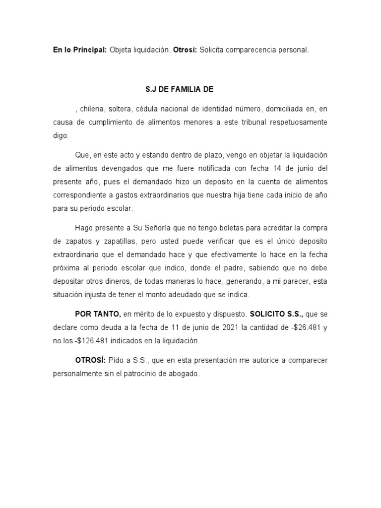 Objeta Liquidacion Z 46-2021 | PDF