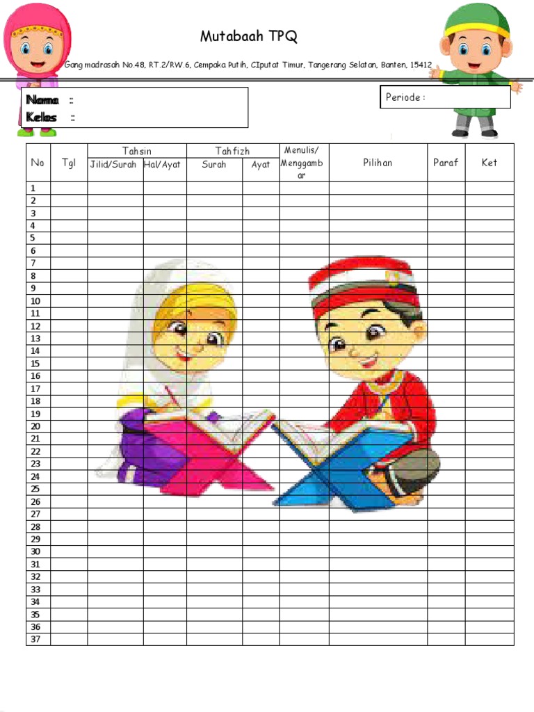 Buku Mutabaah TPQ | PDF