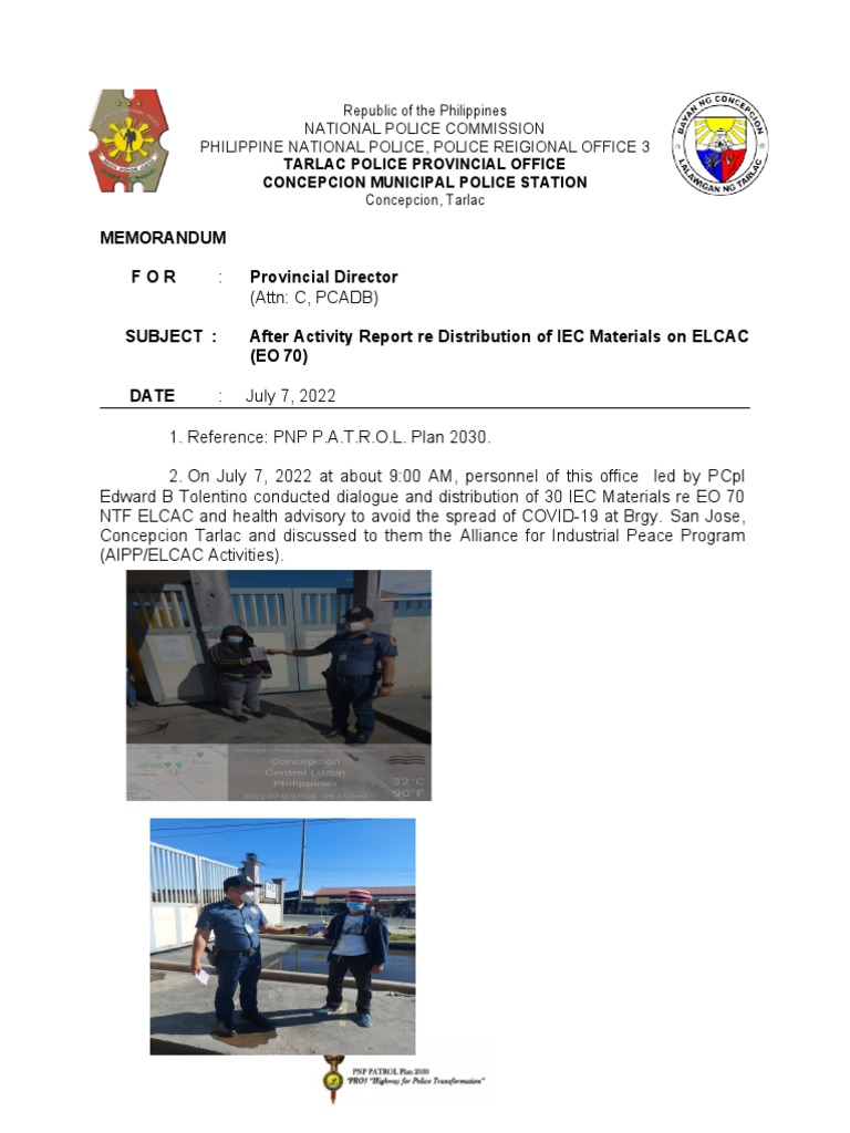 7.7.2022.AAR Re Distribution of IEC Materials in Relation To NTF ELCAC ...