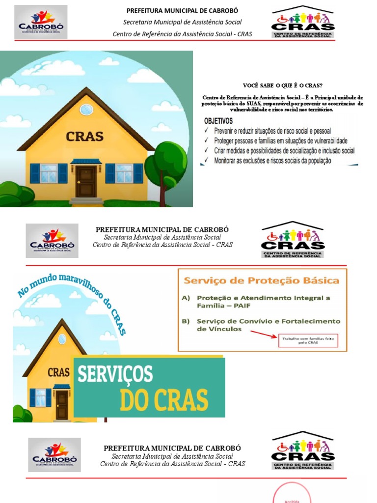 O que é o CRAS e seu papel na assistência social municipal | PDF