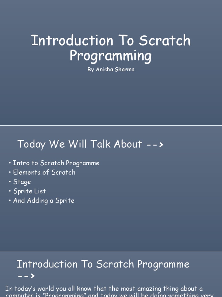 Introduction To Scratch Programming | PDF | Scratch (Programming Language) | Computer Programming