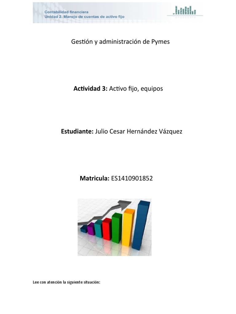 GCNF U2 A3 Juhv | PDF | Depreciación | Contabilidad