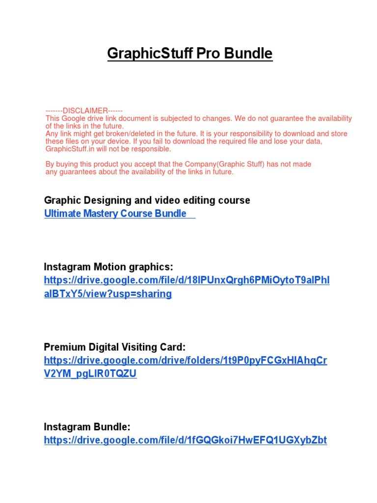 Graphicstuff Pro Bundle: Graphic Designing and Video Editing Course | PDF