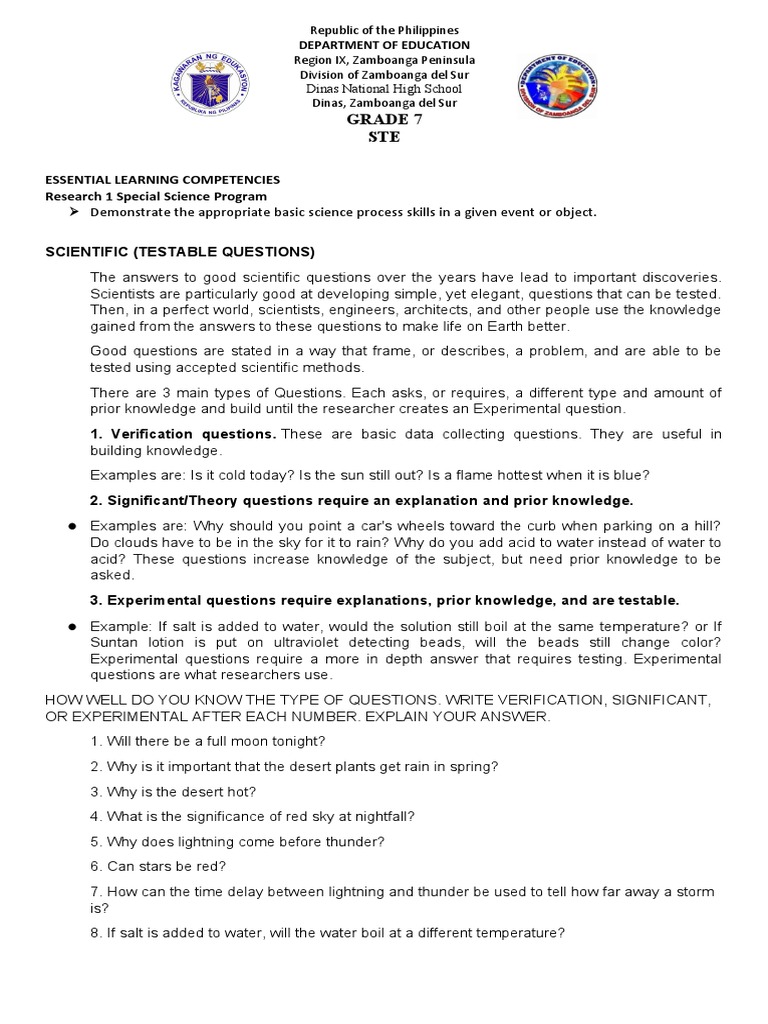 Grade 7 STE: Department of Education | PDF | Sunscreen | Science
