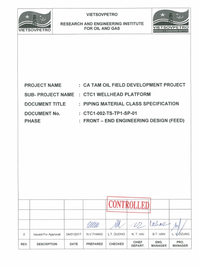 CTC1-002-TS-TP1-SP-01 - 0 - Piping Material Class Specification | PDF ...