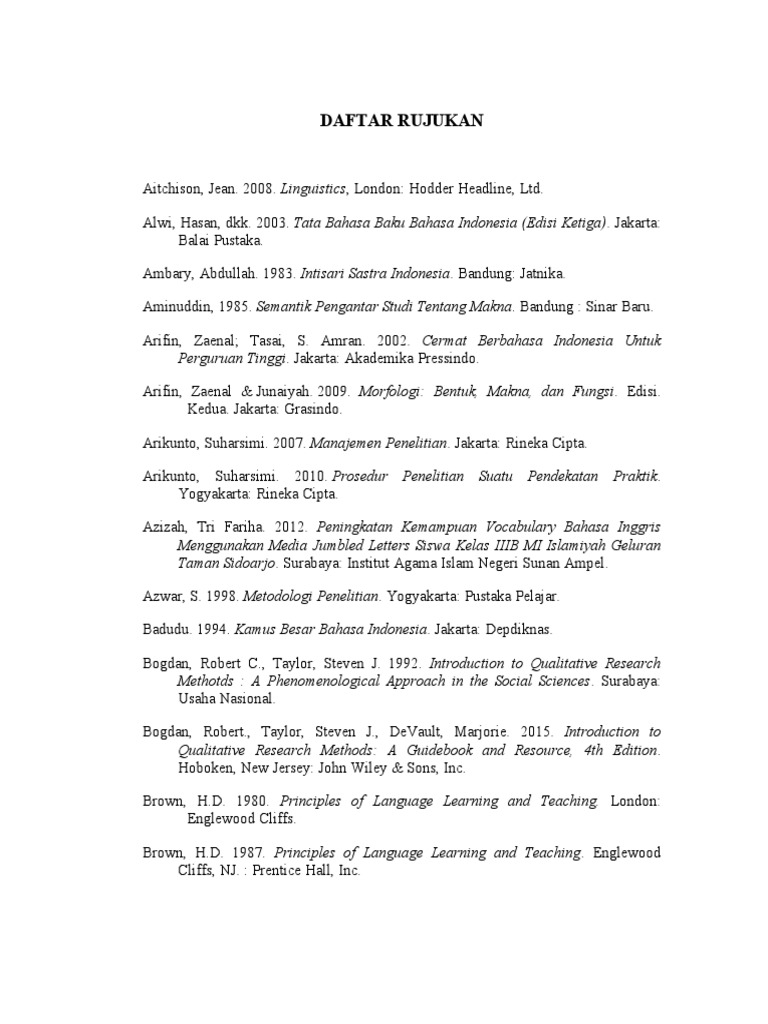 Daftar Rujukan Besar | PDF