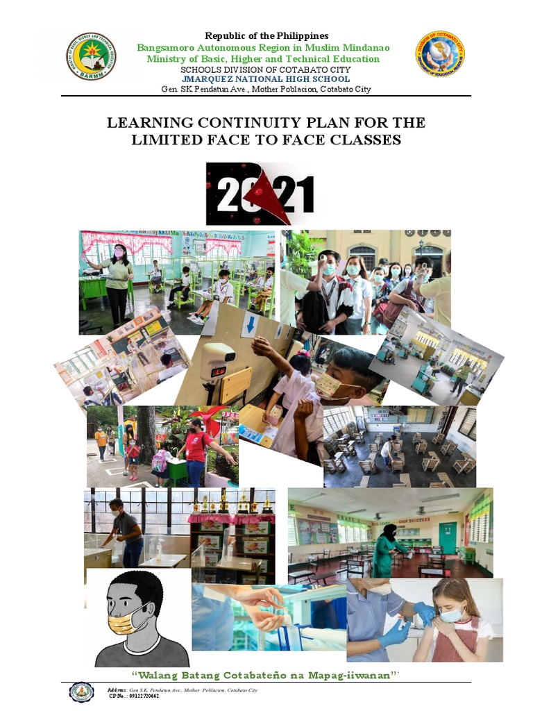 Learning Continuity Plan For The Limited Face To Face Classes | PDF ...