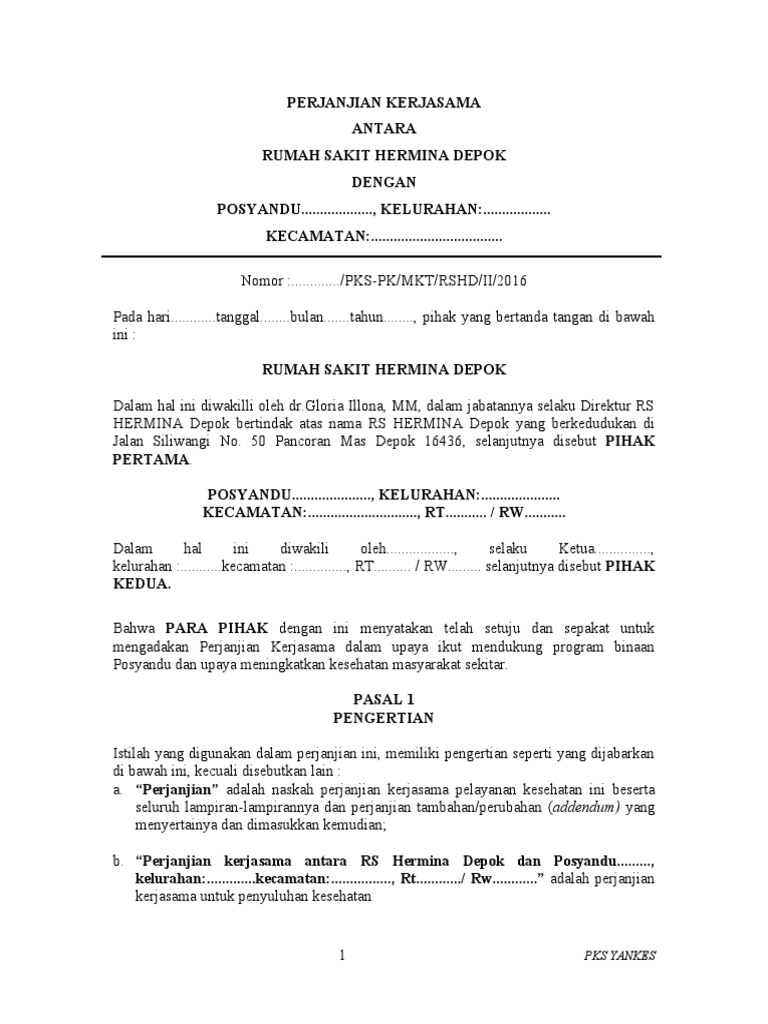 Draf Pks Posyandu | PDF