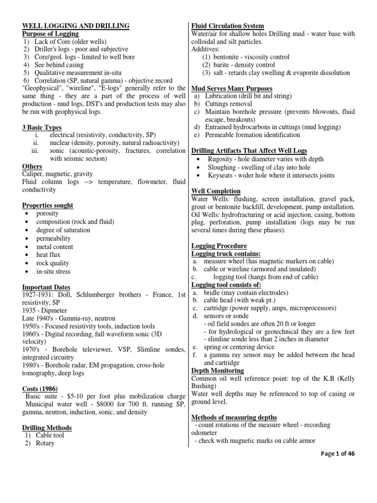 Well Logging and Drilling | PDF | Casing (Borehole) | Oil Well
