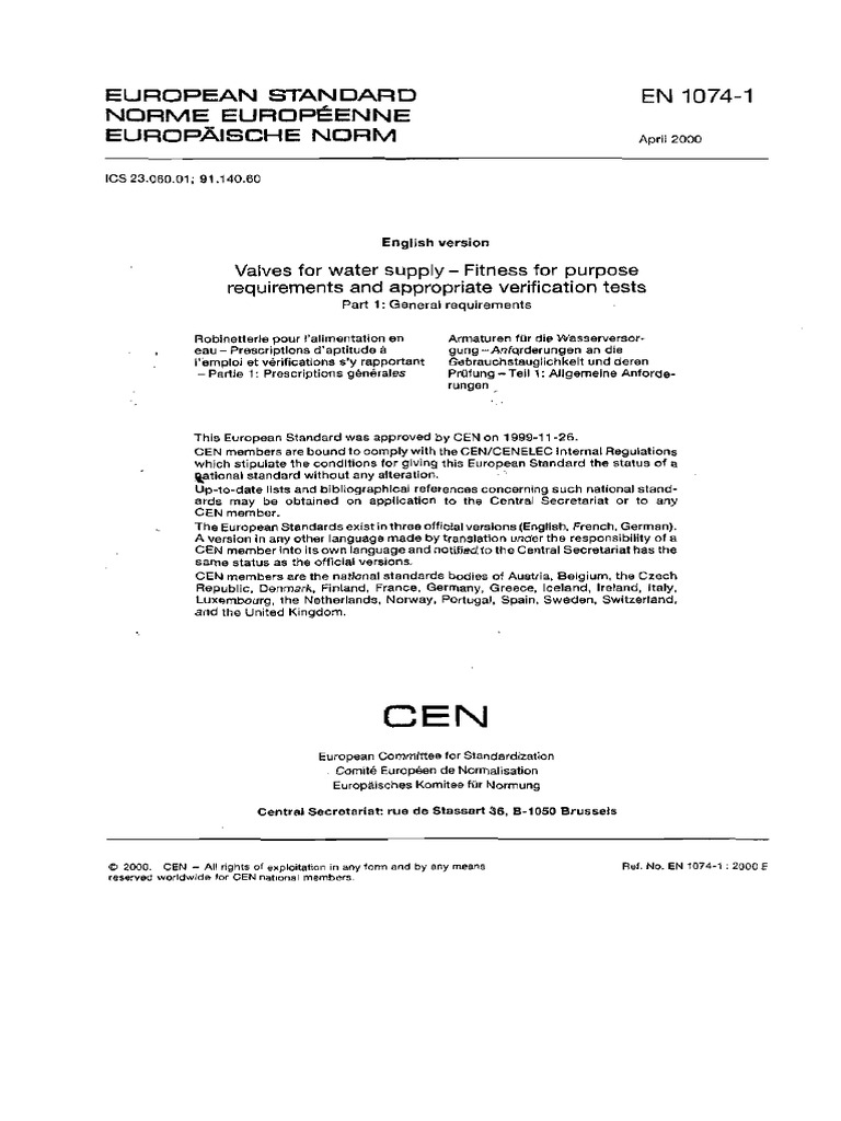 En 1074-1 - 2000 | PDF