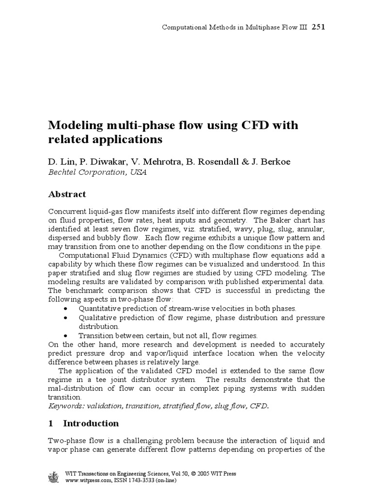 Modeling Multi-Phase Flow Using CFD With Related Applications | PDF ...