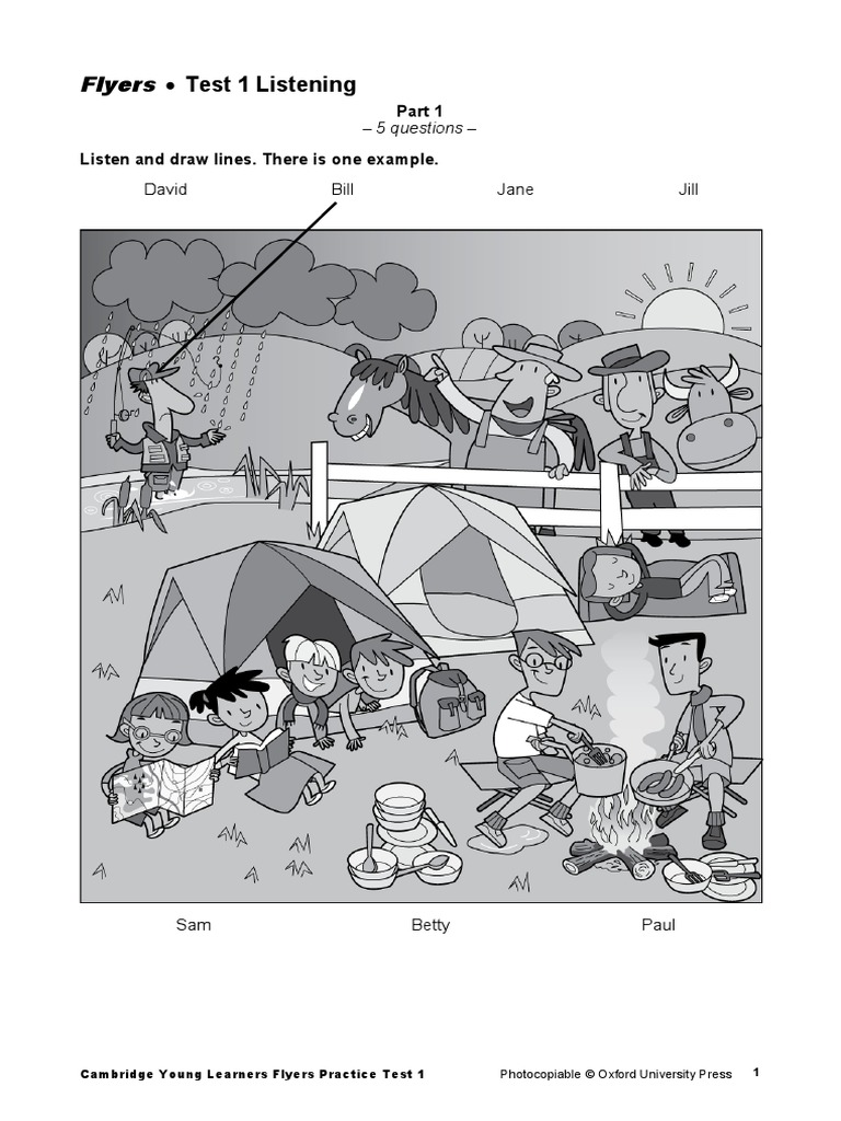 YLE Flyers Test 1 Listening | PDF | University Of Cambridge