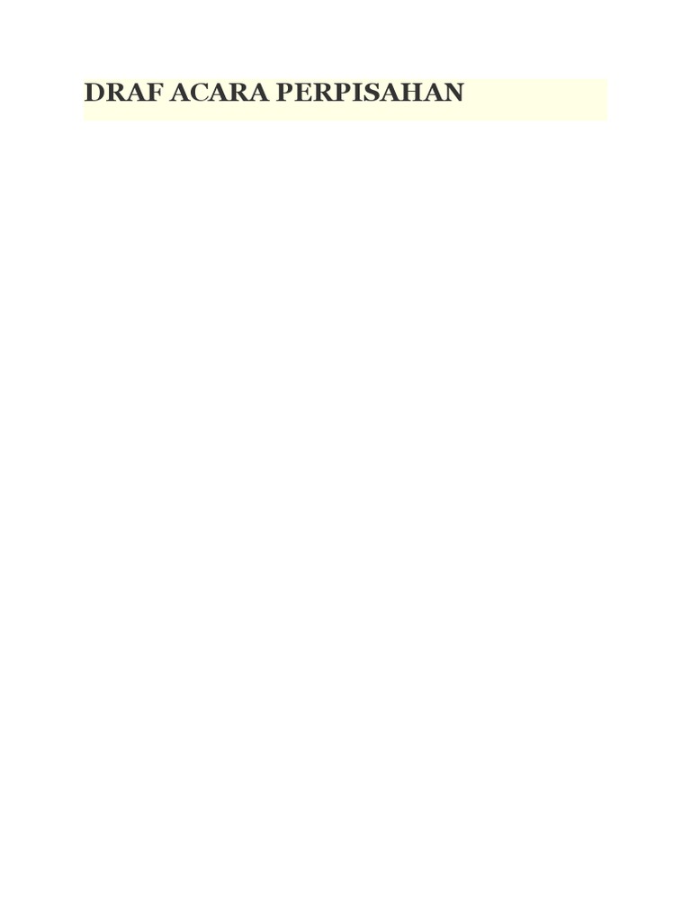 Draf Acara Perpisahan Bwi | PDF | Seni & Disiplin Bahasa | Kajian Bahasa Asing