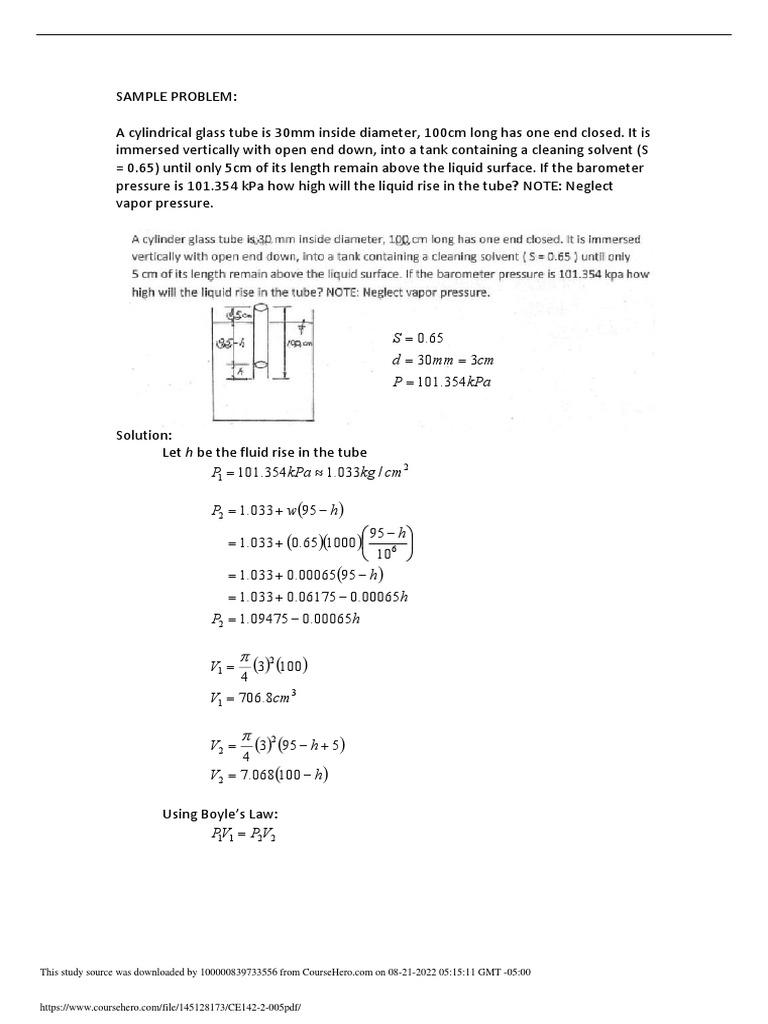 CE142 Classwork 1 C PDF | PDF | Applied And Interdisciplinary Physics | Soft Matter
