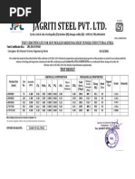 JSW Steel MTC | PDF | Ultimate Tensile Strength | Strength Of Materials