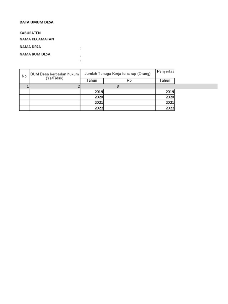 Data Umum Bumdesa | PDF
