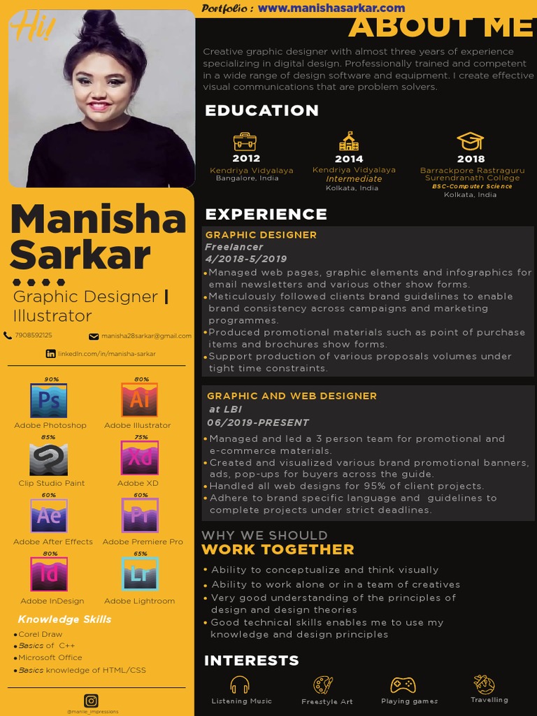Manisha's Resume | Download Free PDF | Graphics | Graphic Design