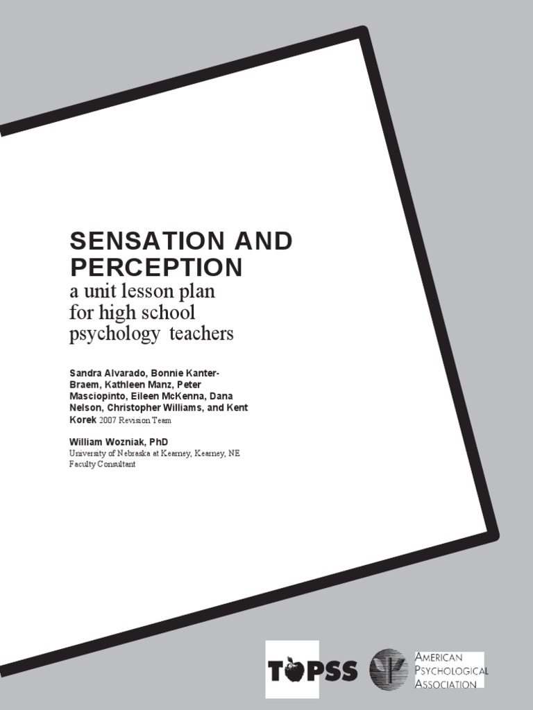 Sensation and Perception: A Unit Lesson Plan For High School Psychology ...
