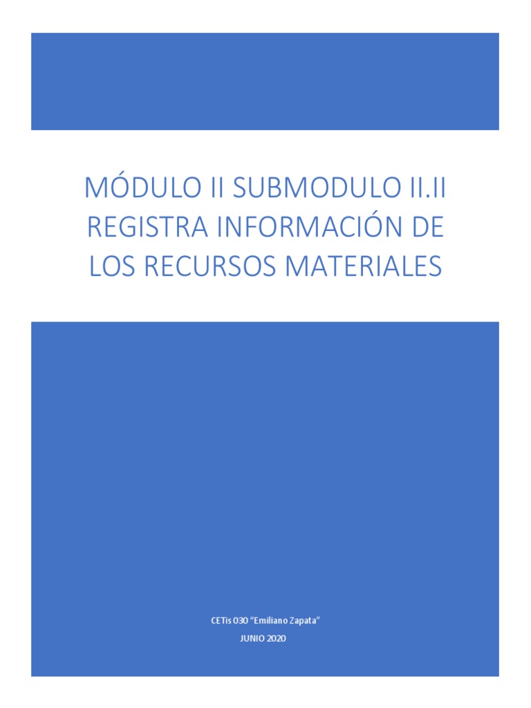Módulo II Submodulo II - II Registra Información de Los Recursos Materiales | PDF | Factura ...