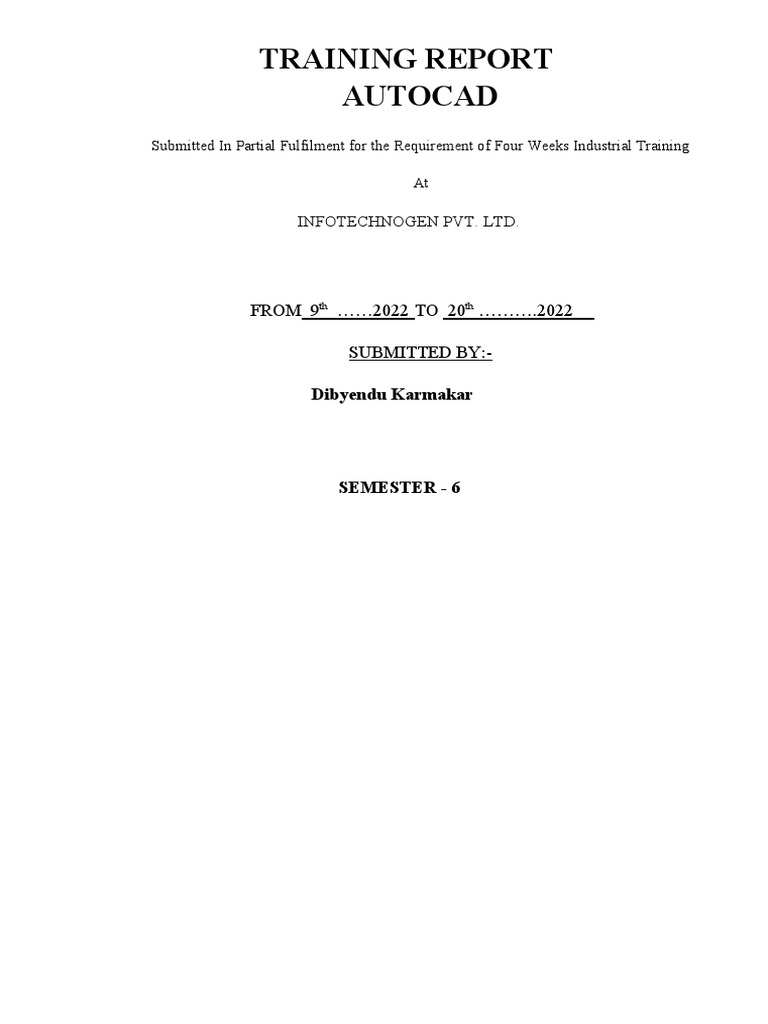 Autocad Training Report EEE2 | PDF | Circle | Polygon