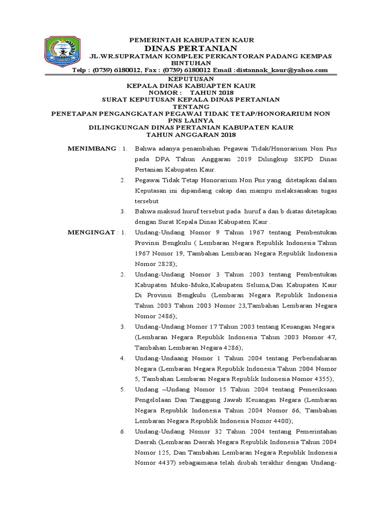 Pemerintah Kabupaten Kaur Pdf