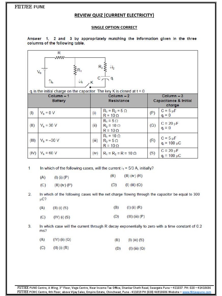 Current Electricity QUIZ TEST - 4 | PDF | Taxes | Government Finances