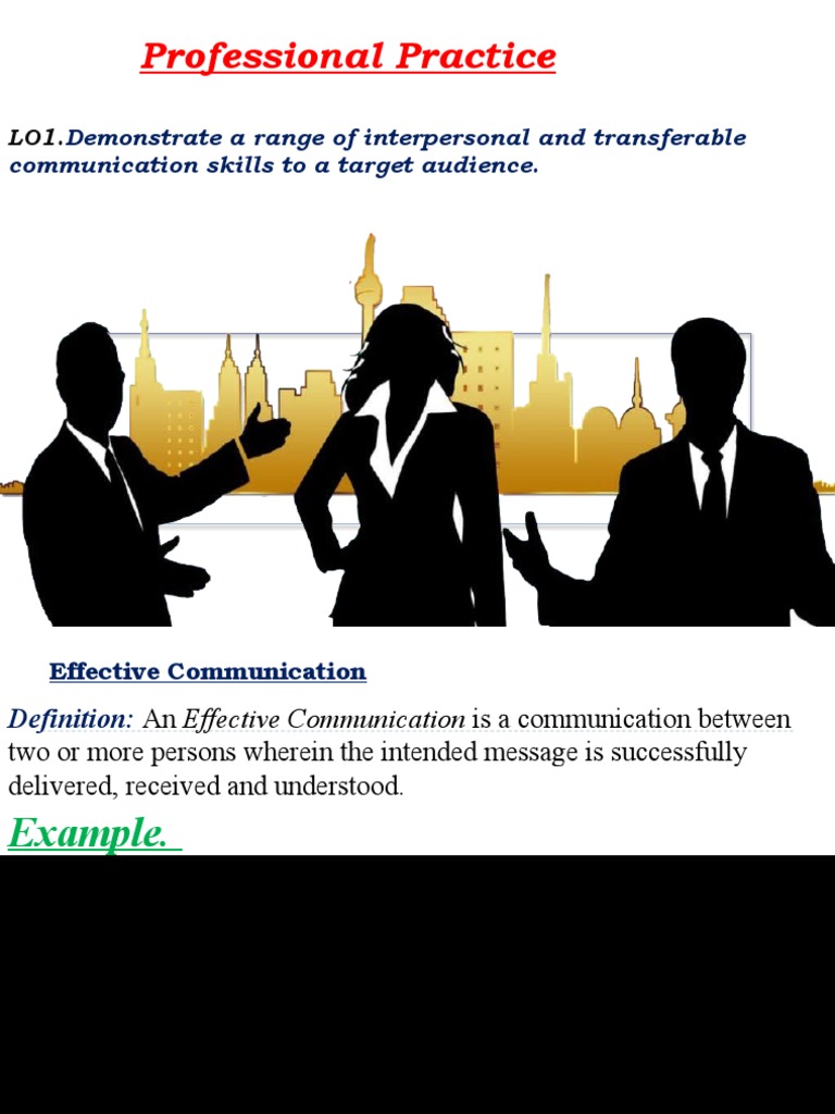 Professional Practice: Demonstrate A Range of Interpersonal and ...