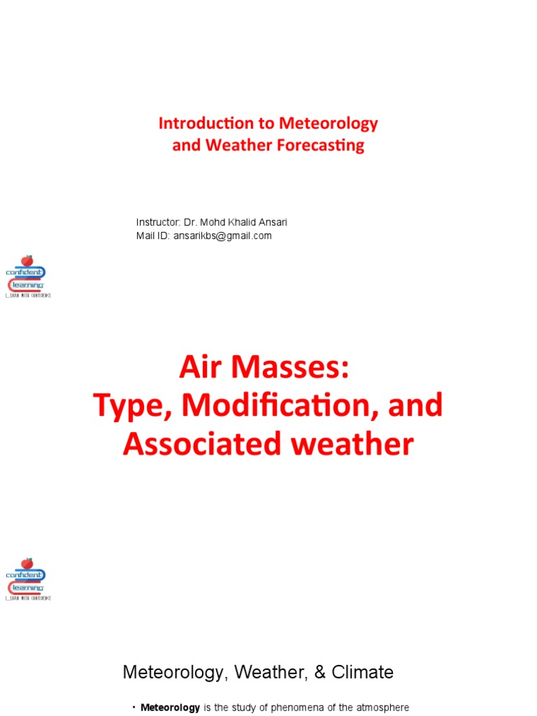 Introduction To Meteorology and Weather Forecasting: Instructor: Dr ...