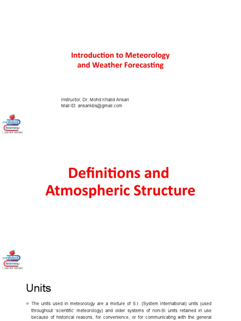 Meteorology Basics for Students | PDF | Troposphere | Pascal (Unit)