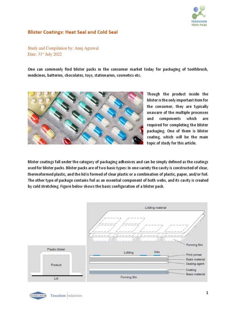 Blister Coating - Heat Seal and Cold Seal | PDF | Adhesive | Secondary ...