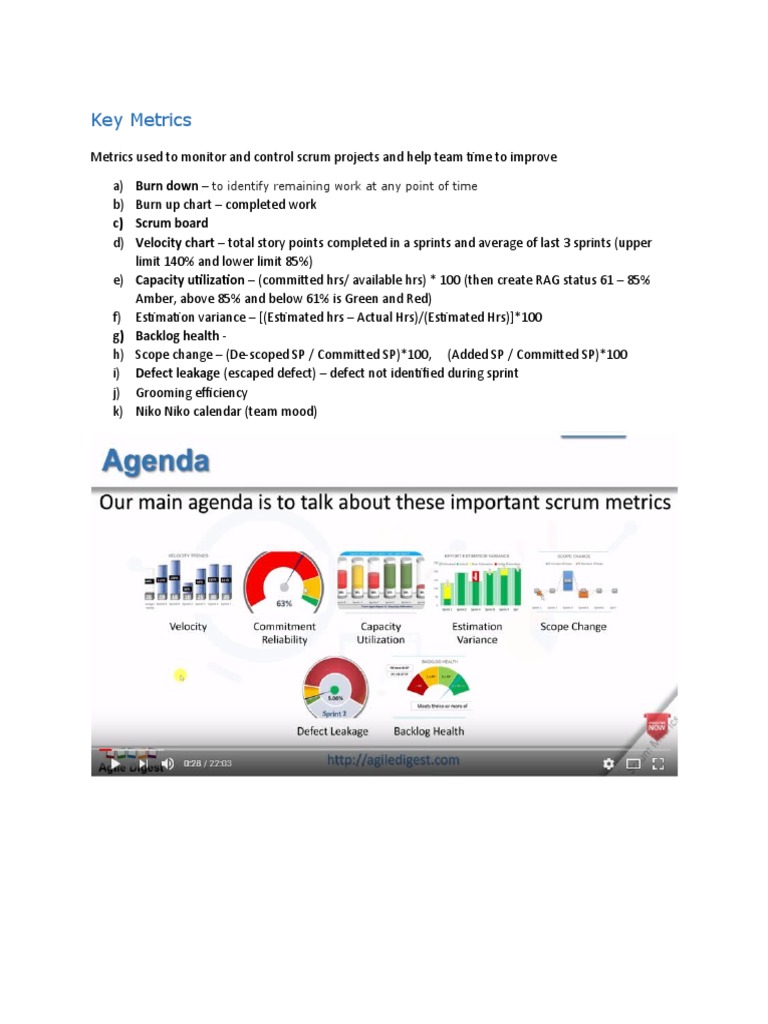 Agile Metrics & KPI | PDF | Scrum (Software Development) | Computing