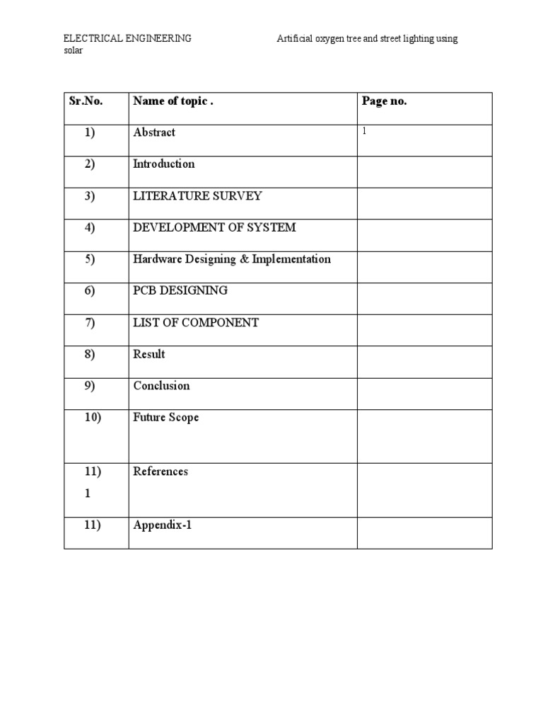 Solar-Powered Oxygen Tree Project Report | PDF | Analog To Digital ...